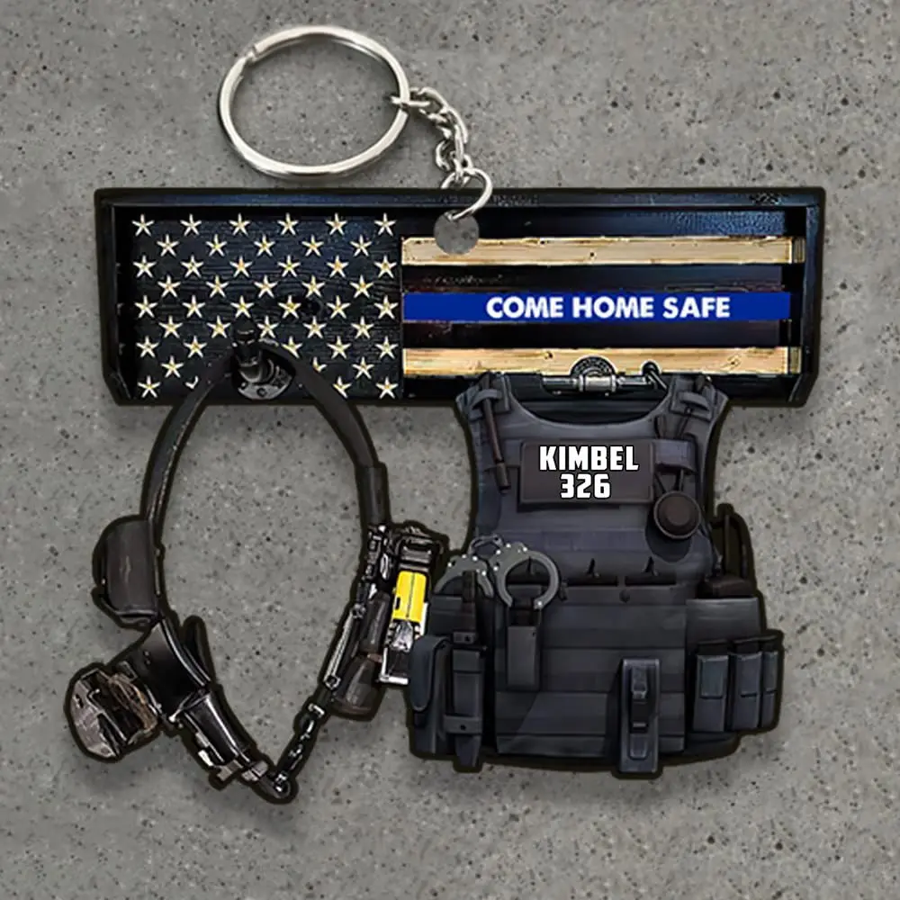 Acrylic Creative Police Keychain Ornament Graphic New Gift for Men ...