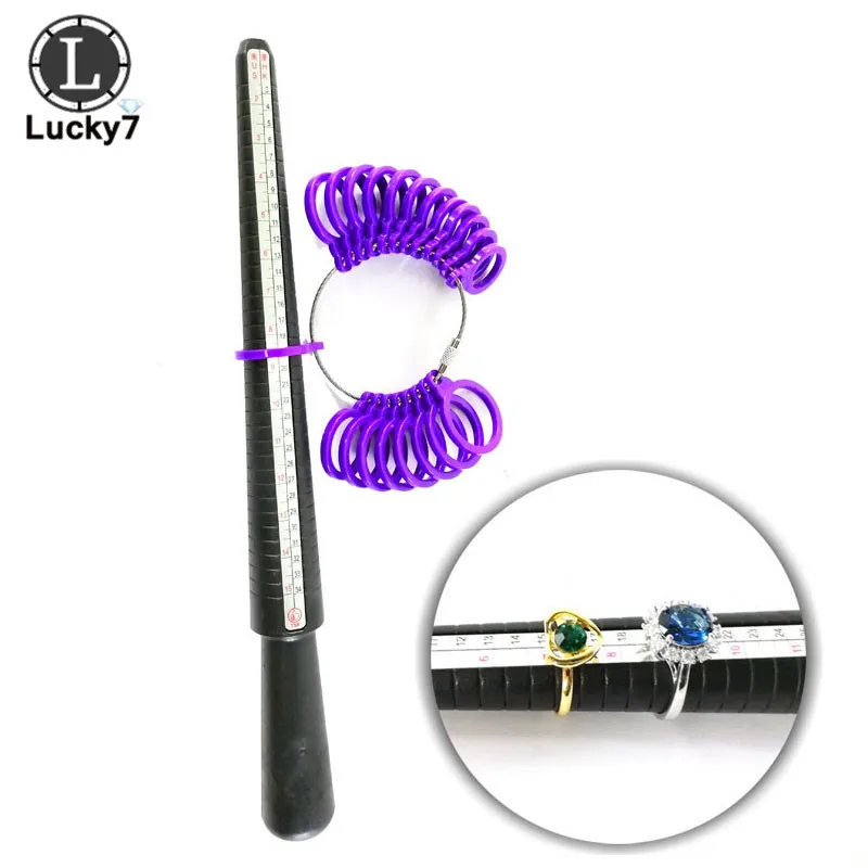 Jewelry Tools Ring Size Mandrel Stick Finger Gauge Ring Sizer Measuring ...
