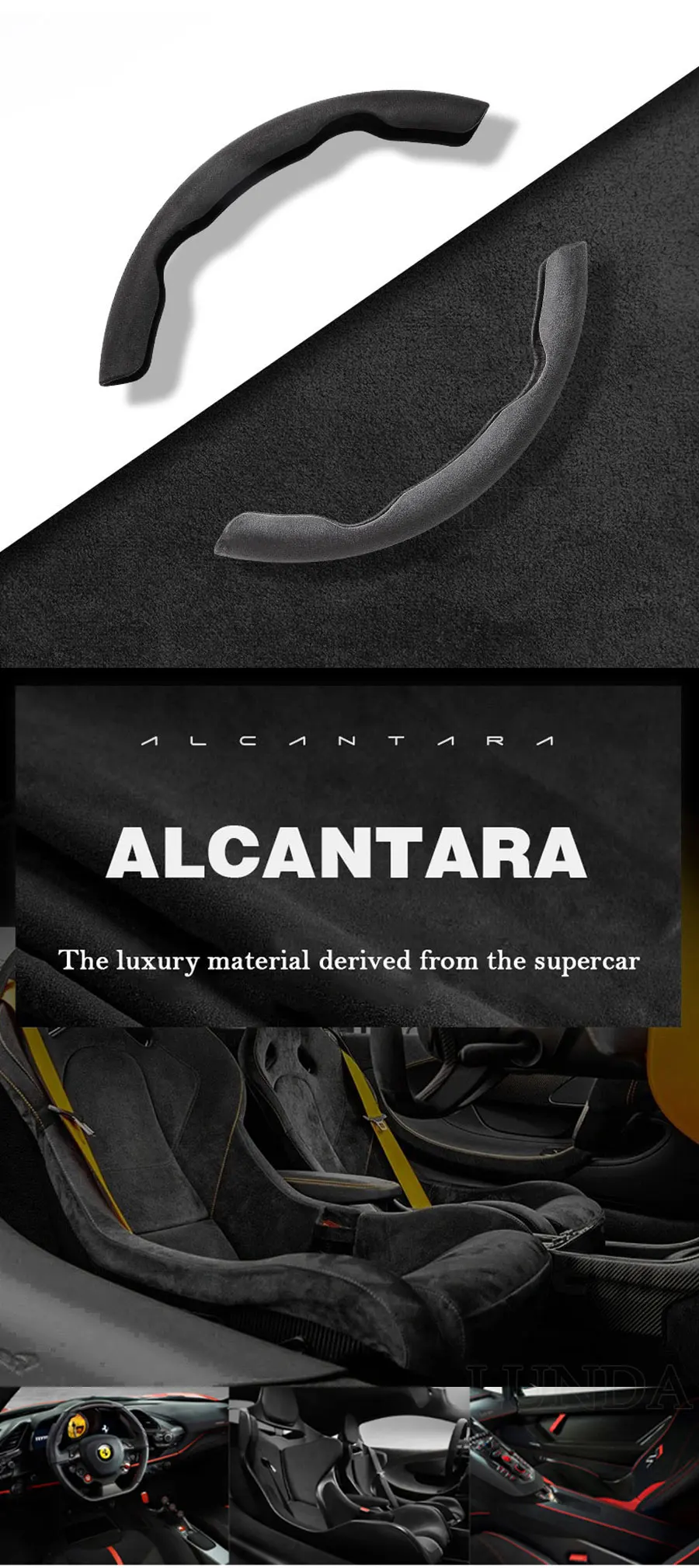 COUVRE-VOLANT,Red For Volvo--Housse de volant de voiture en daim rouge ...