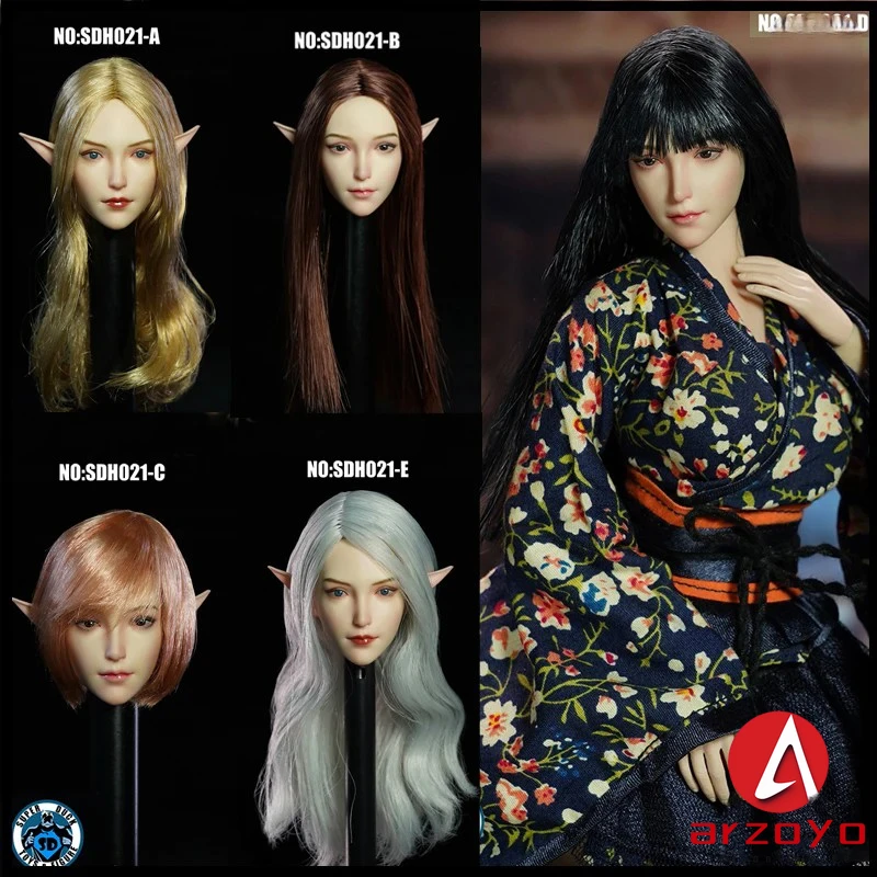 SUPER DUCK SDH021 1/6 Female Elf Ears Head Sculpt Carving Fit 12 ...