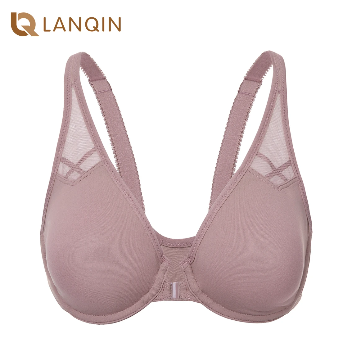 Women-s-Plus-Size-T-back-Seamless-Bras-Non-Padded-Underwire-Front-Close ...