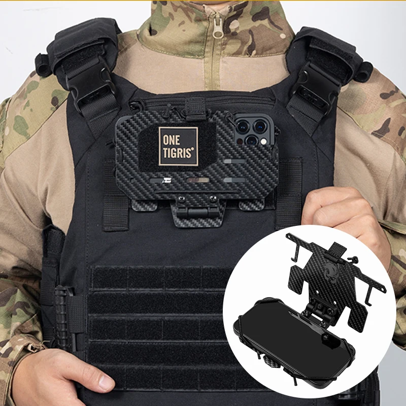 OneTigris-Tactical-Vest-Phone-Holder-Universal-Chest-Cell-Phone-Board ...