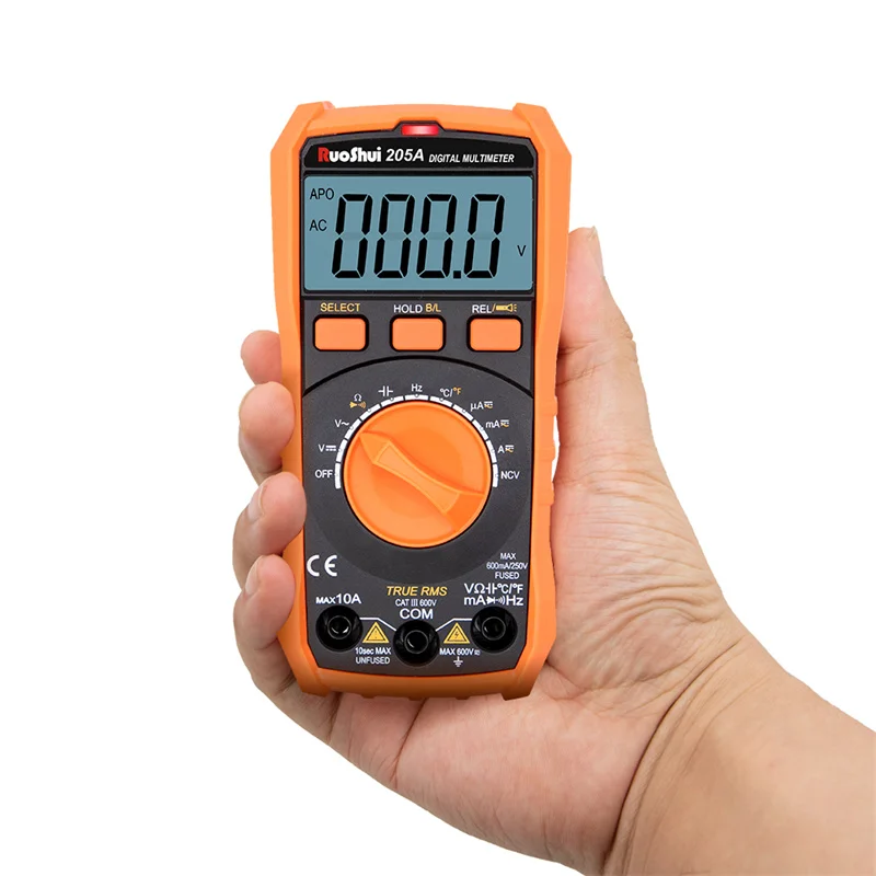 RuoShui-205A-Digital-Multimeter-AC-DC-Ammeter-Volt-Tester-Meter-6000 ...