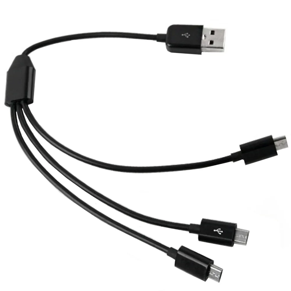 Black 1 to 2-Câble USB 1.5 Type A mâle vers 4 3 Micro USB mâle, séparateur Y, date de charge ...