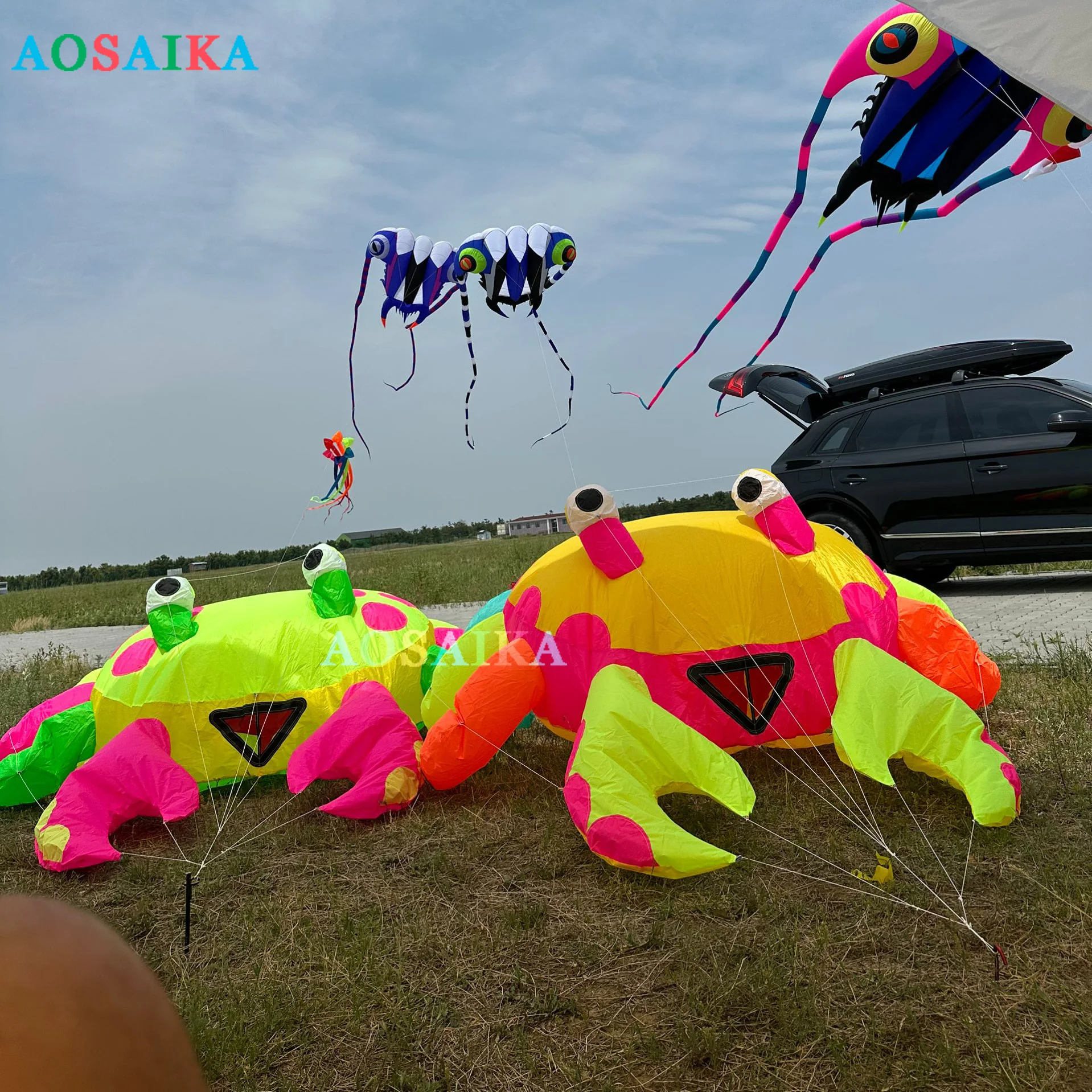New Arrival Soft Inflatable 2M Ground Crab Kite 40d ripstop nylon For ...
