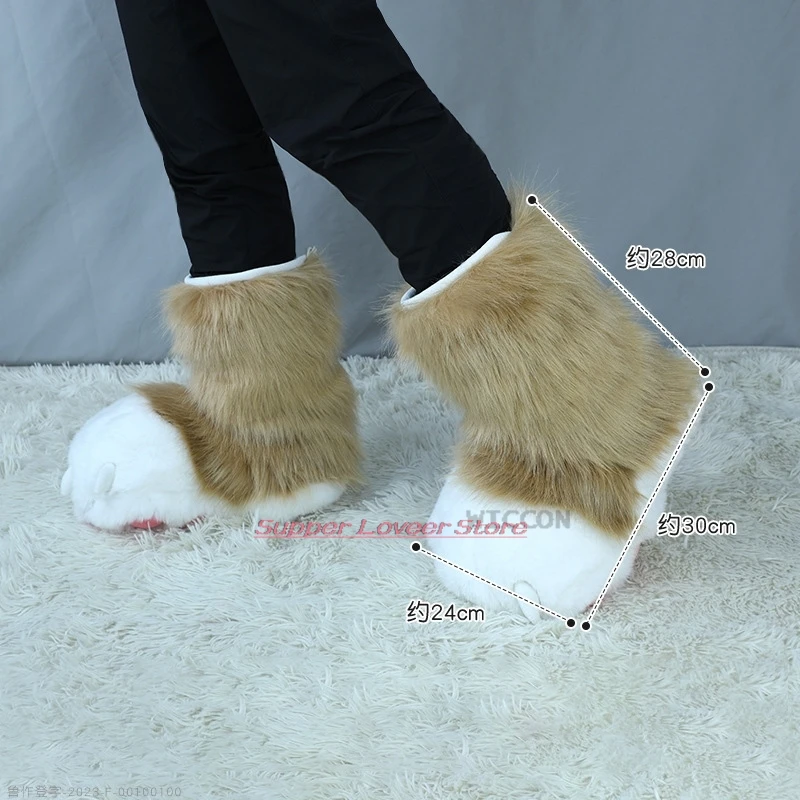 Fursuit-Furry-Paws-Fluffy-Shoes-Boots-Animal-Slipper-Gloves-Acessories ...