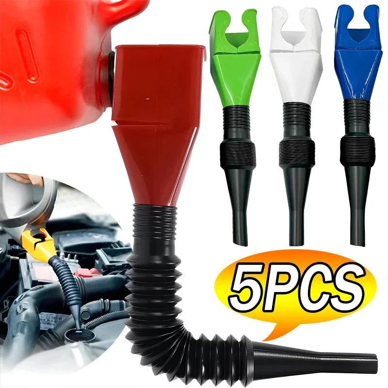 1-5pcs-Car-Telescopic-Fuel-Funnel-Universal-Motorbike-Engine-Oil-Petrol ...