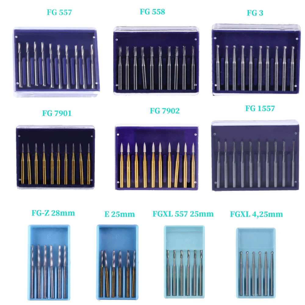 Joy-Dental-10Pcs-Box-Dental-Carbide-Burs-FG-Round-Dental-Lab-Clinic ...