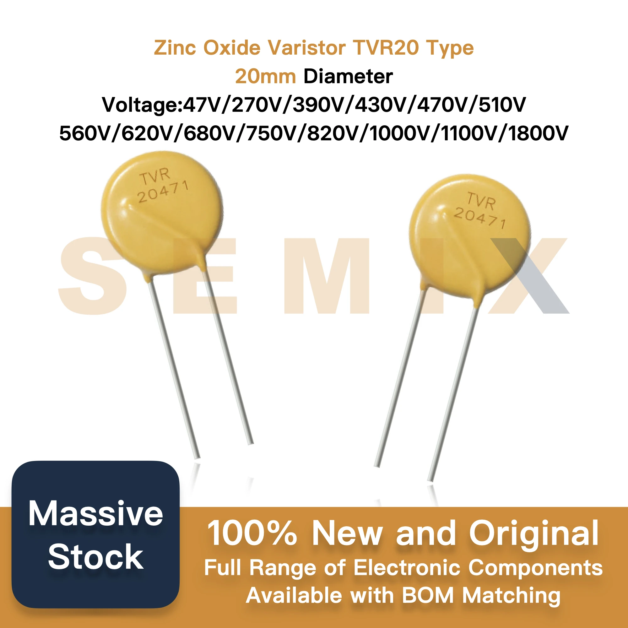 5Pcs TVR20 Varistor 20mm TVR20621 TVR20681 TVR20751 TVR20821 TVR20102 ...