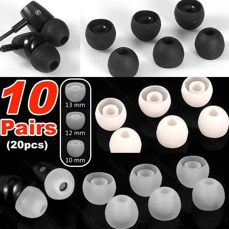10-1-Pairs-Wired-Earphone-Noise-Reduction-Silicone-Replacement-Earplug ...