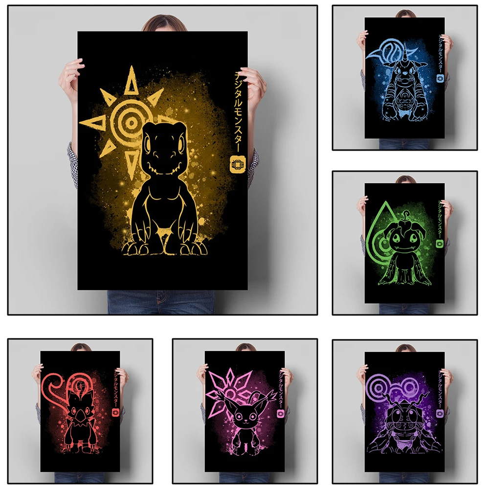 Anime-Digimon-Poster-Cartoon-Wand-Kunst-Agumon-Gabumon-Baloo-Bhikkhu-K ...