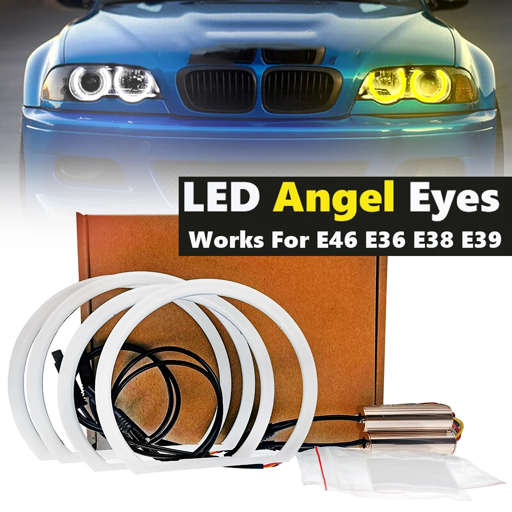 1 Set Led 2x(146mm+131mm) Dual Color Cotton Light Led Angel Eyes Kit ...