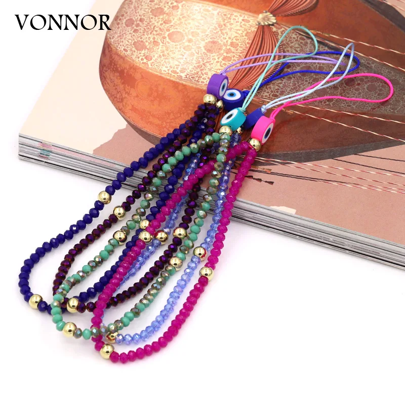 VONNOR-Multicolor-Mobile-Phone-Charm-Strap-Lanyard-Evil-Eye-Crystal ...