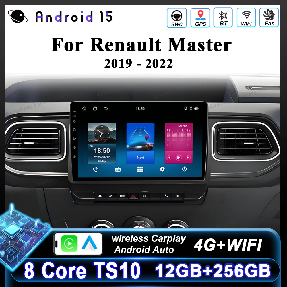 Android 15 Radio Stereo For Renault Master 2019 -2022 Car Multimedia ...
