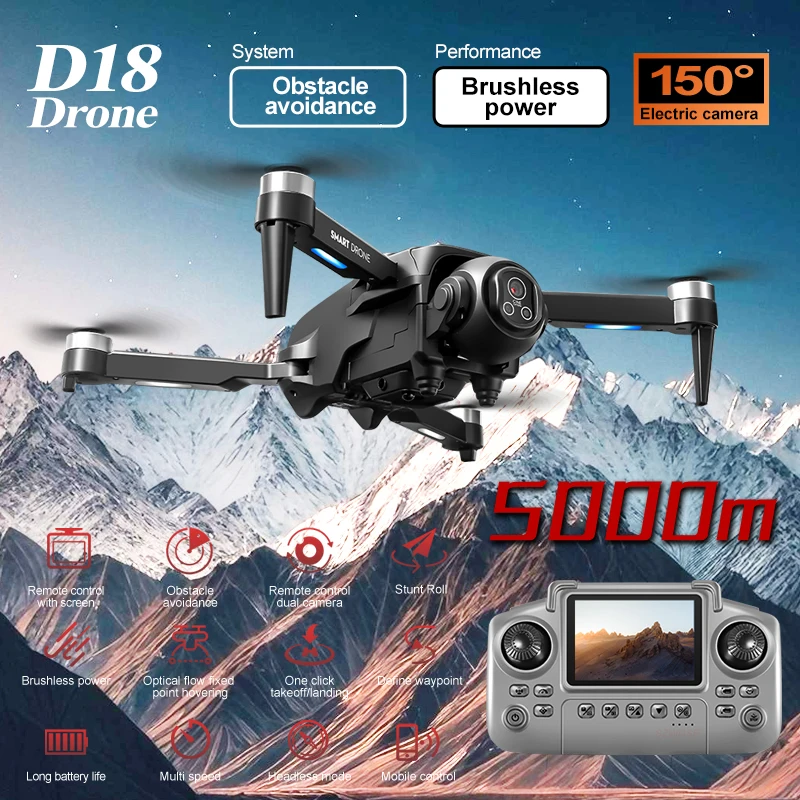 2025 New D18 Drone Professional 8K Camera 5G WiFi FPV UAV Screen Remote ...