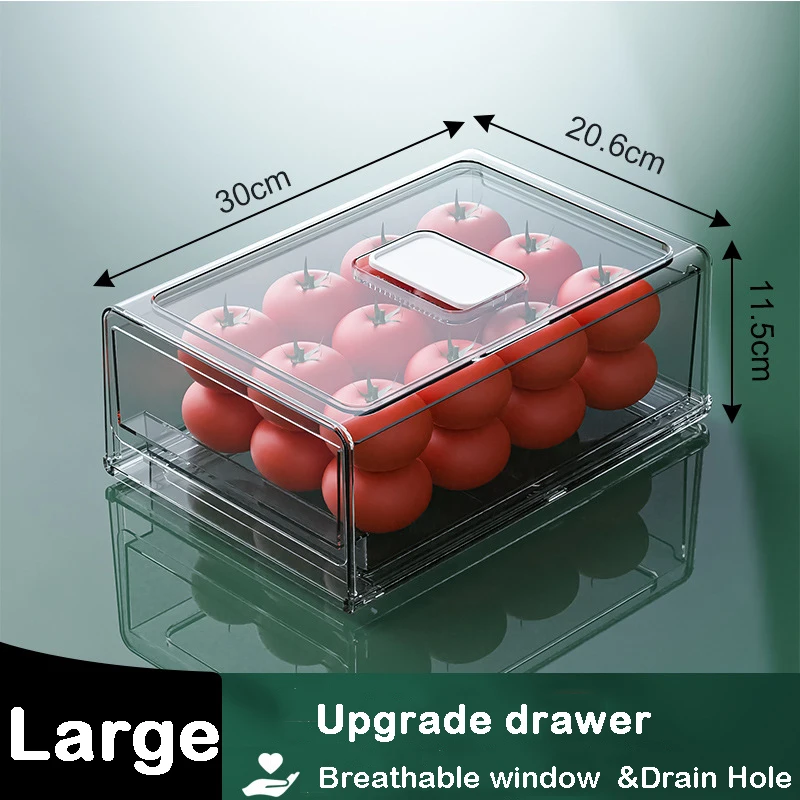 Refrigerator Storage Box Fruit Vegatable Fresh-keeping Storage Bin ...