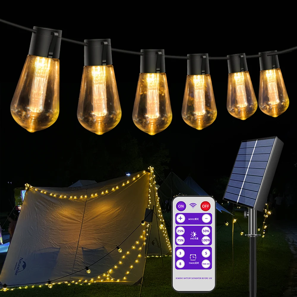 Luces de cadena solares de alto brillo, 20 bombillas inastillables, LED ...