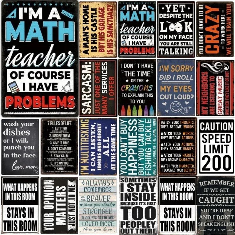 Funny-Sarcastic-Vintage-Posters-Tin-Signs-Retro-Plaque-Metal-Plate-Wall ...