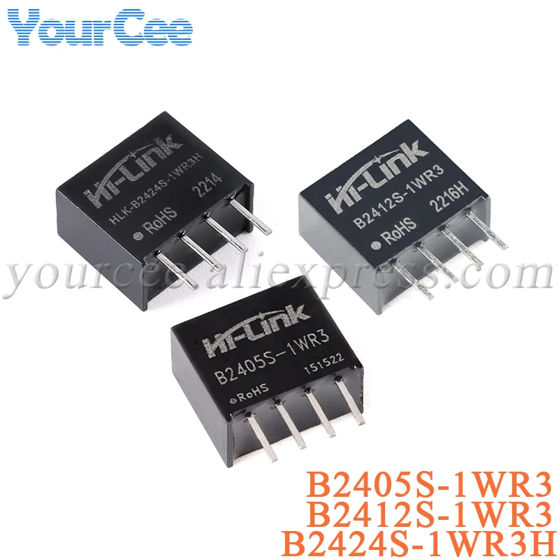 2PCS DC DC Isolated Power Module 1W B2405S B2412S B2424S 1WR3 24V to 5V ...