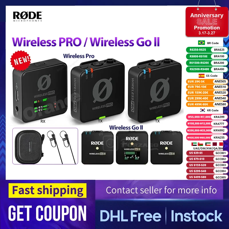 Rode-Wireless-Pro-Go-II-Microfone-lapela-RODECaster-Pro-II-Sistema-de ...