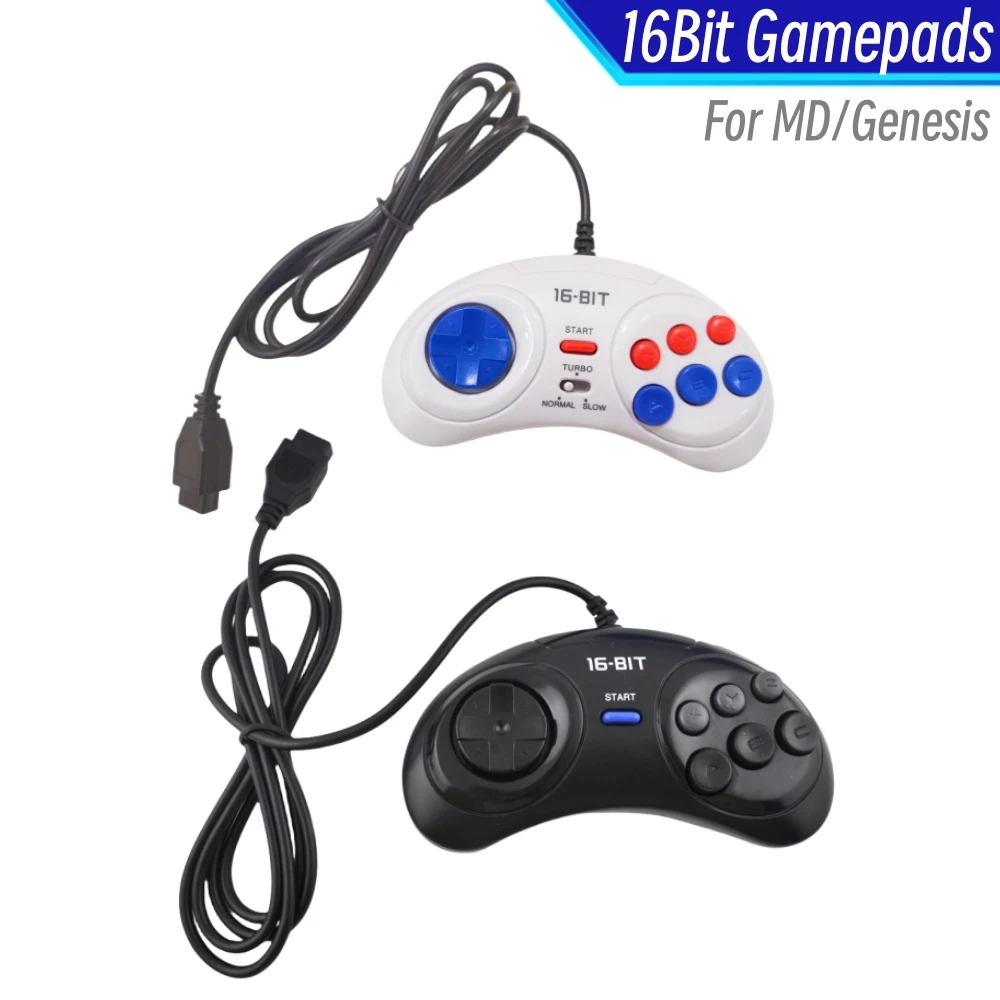 Mando-con-cable-de-9-pines-para-Sega-MegaDrive-controlador-de-16-bits ...