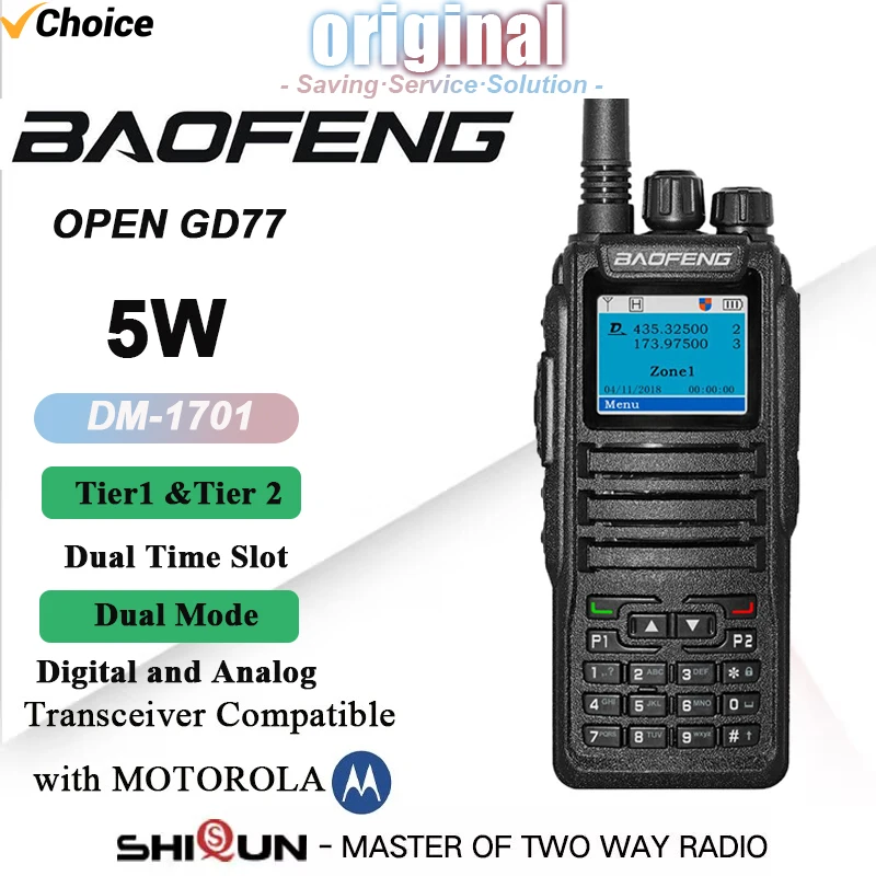 Baofeng-DM-1701-DMR-Radio-bidireccional-abierta-DG77-Radioaficionado-de-modo-dual-Digital-y-anal ...