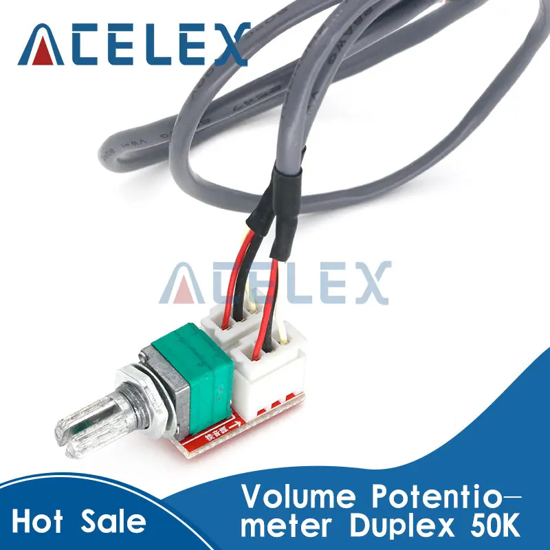 Volume potentiometer duplex 50K adapter board with 300mm shielded wire ...