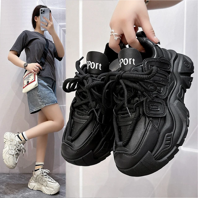 Black Platform Sneakers For Women