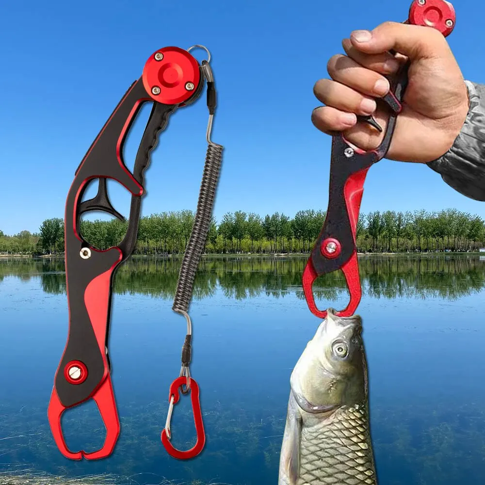 Aluminum-Fishing-Tools-Portable-Light-Fish-Lip-Grip-Fishing-Gripper ...