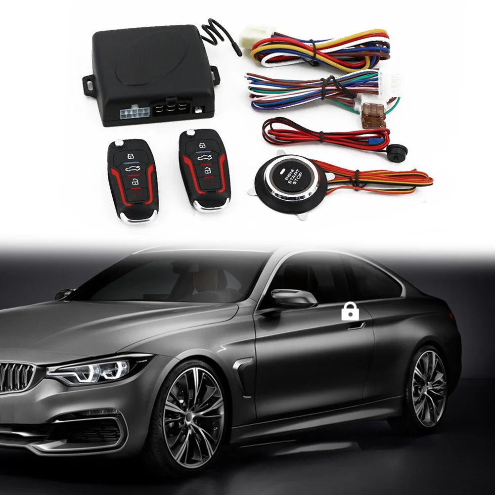 Car-Keyless-Lock-Entry-Engine-Start-Alarm-System-Push-Button-Remote ...