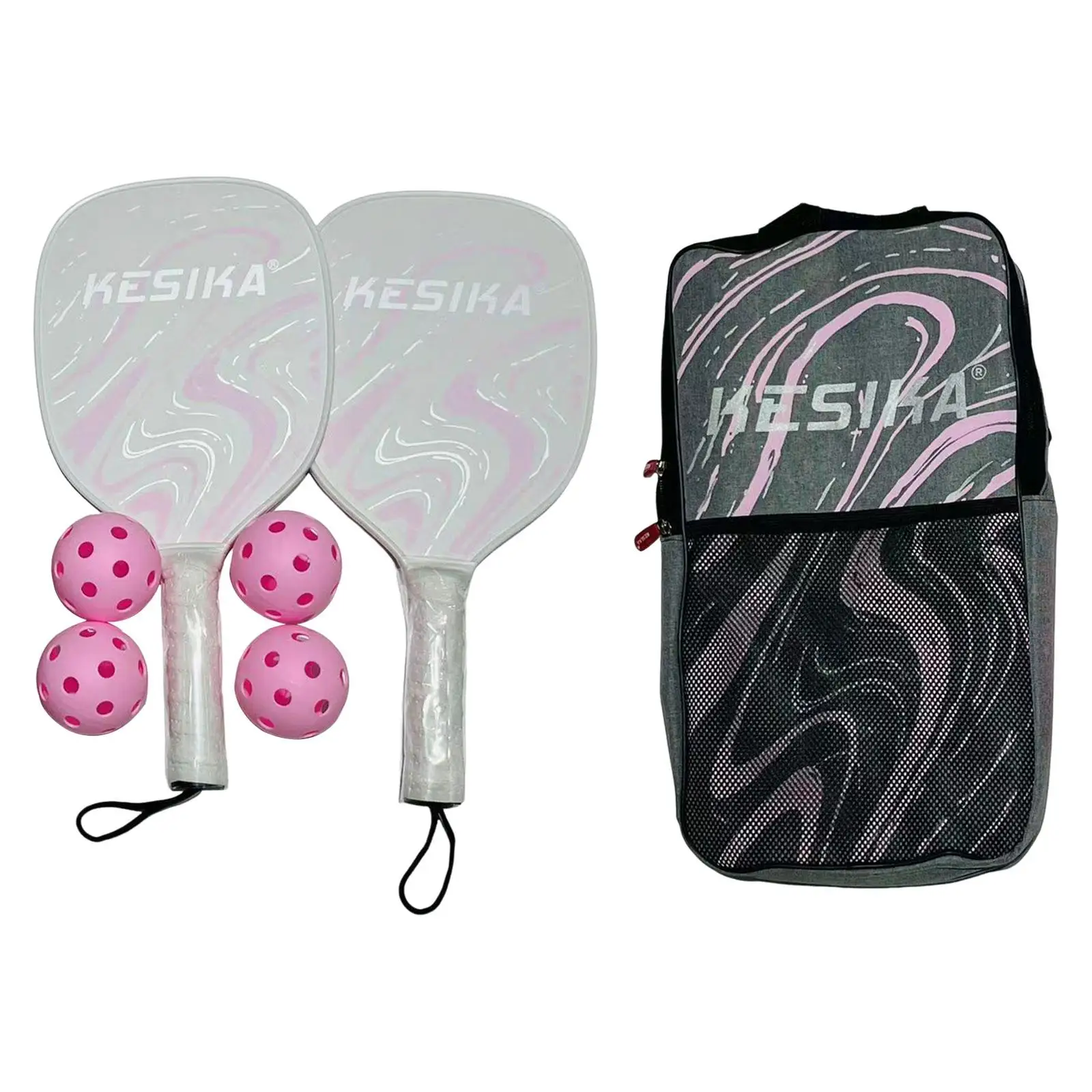 Pickleball Paddles with 2 Rackets 4 Balls and Storage Bag Lightweight ...