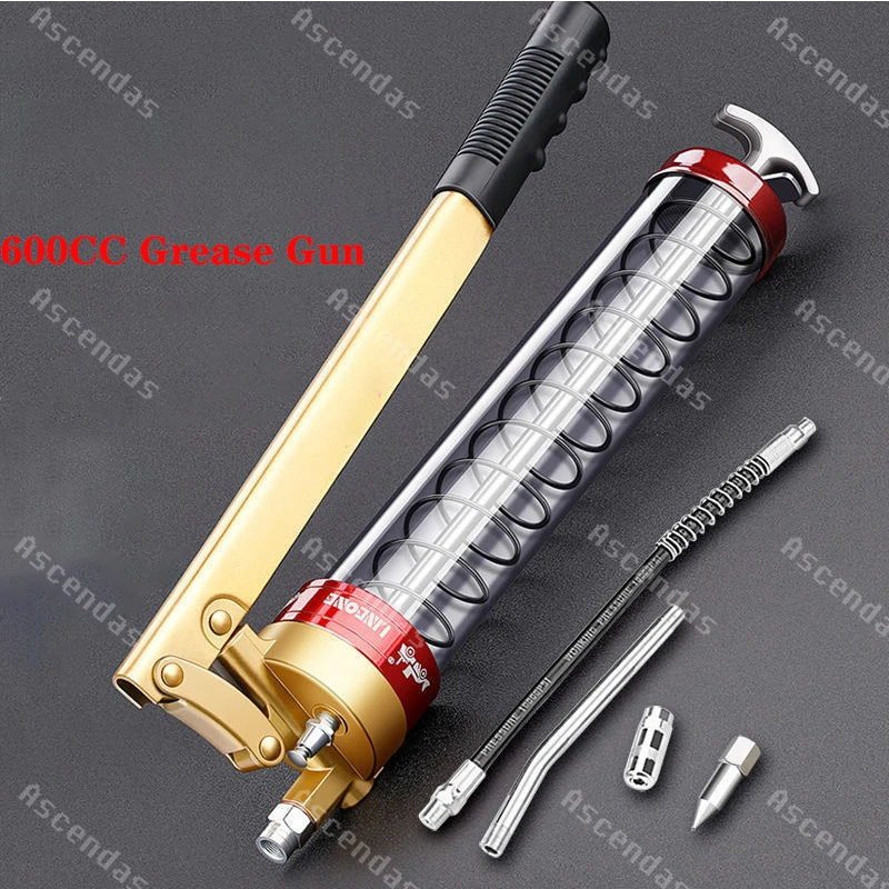 New High Pressure Transparent 600cc Grease Gun Portable Lubricator ...