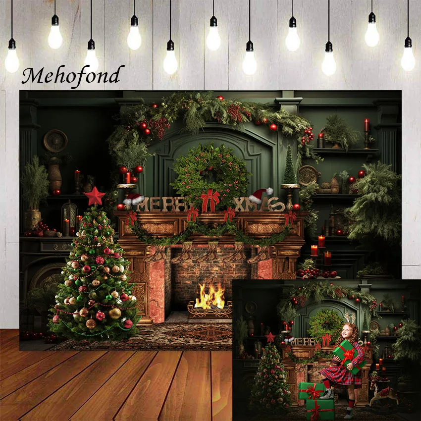 Mehofond-Photography-Background-Winter-Indoor-Christmas-Vintage-Xmas ...
