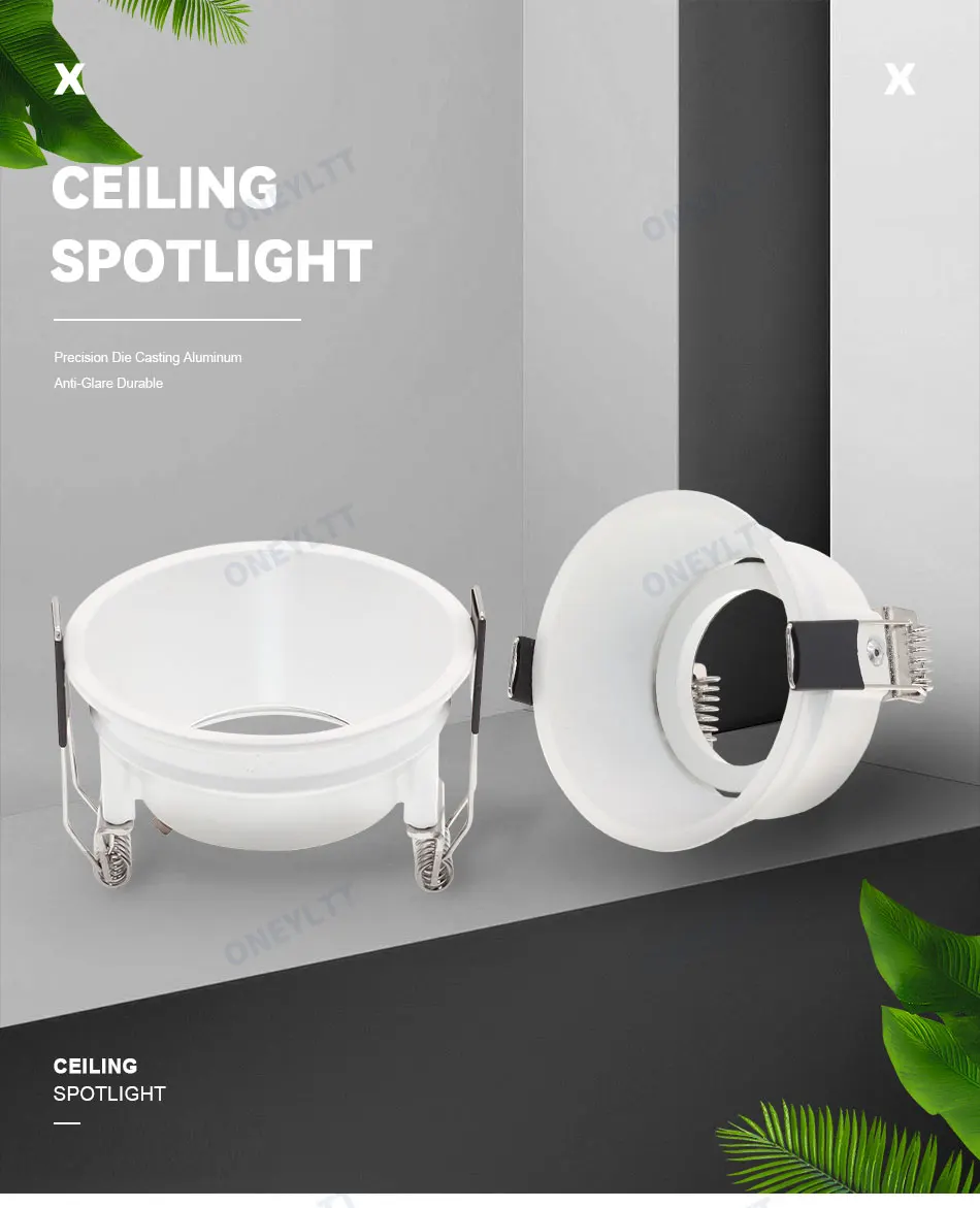 Choice White No Adjustable Recessed Led Ceiling Spotlight Frame Round ...