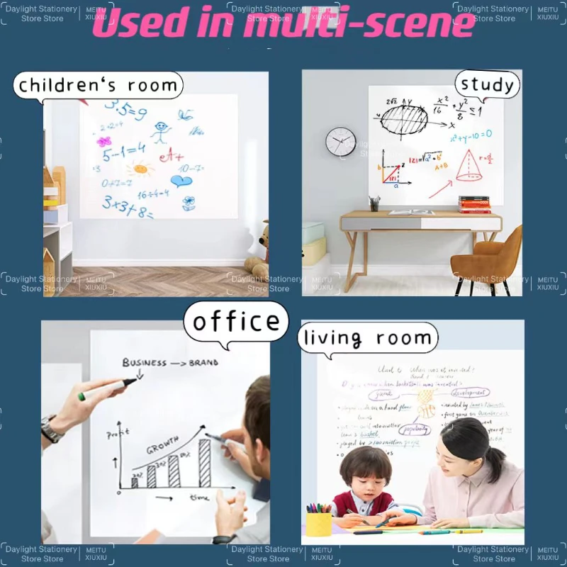 Premium-Whiteboard-Wall-Sticker-Static-Cling-No-Adhesive-No-Damage-to ...