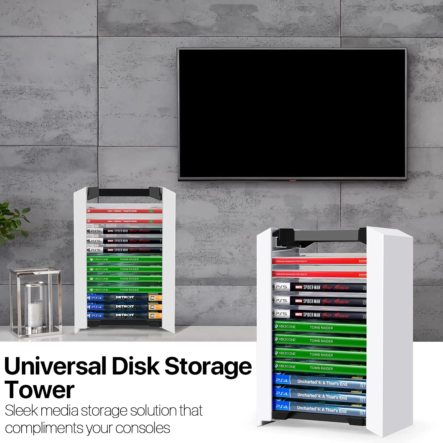 Host-Game-Disc-singe-layer-Storage-Box-Holder-Game-Disk-Tower-Vertical ...