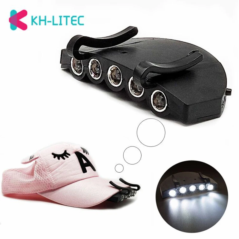 Super-Bright-5LED-Cap-Light-Headlight-HeadLamp-Head-Flashlight-Head-Cap ...