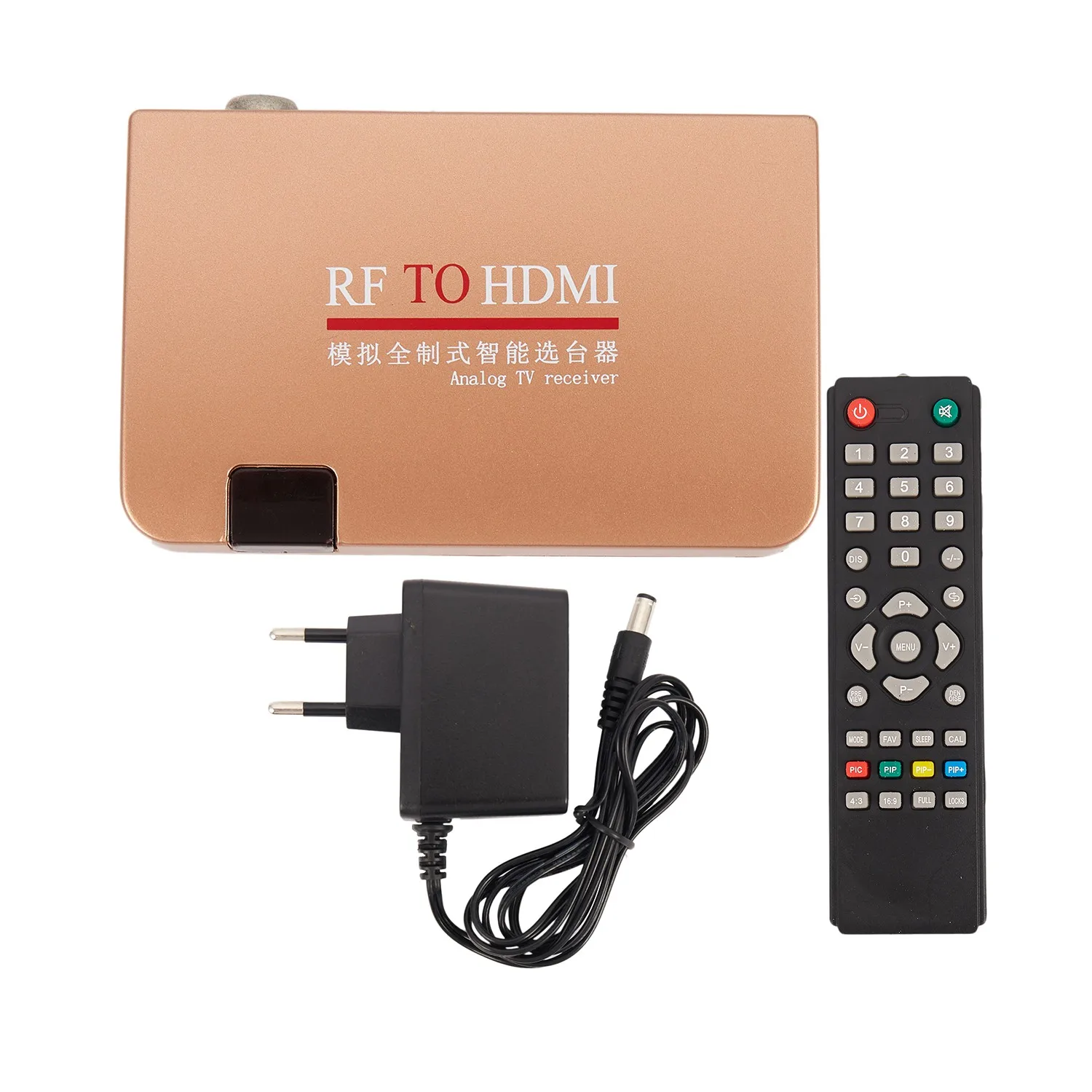 RF to HDMI 컨버터 어댑터, 아날로그 수신기, 아날로그 TV 박스, 디지털 박스, 원격 제어, EU 플러그