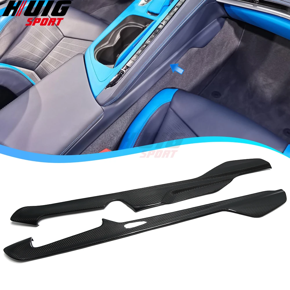 Carbon Car Inner Center Consoles Side Panel Moulding Trim Strips For ...