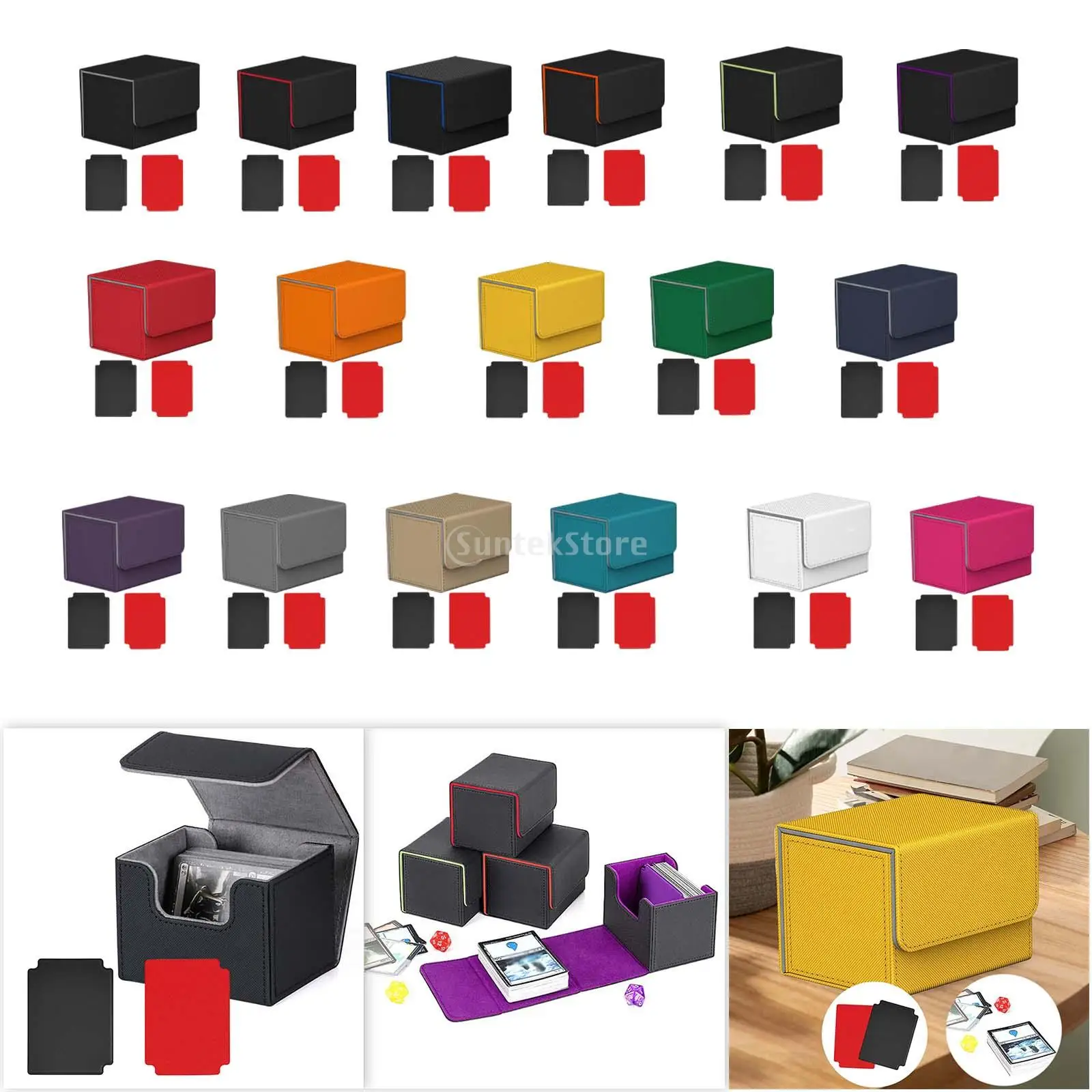 Trading-Card-Deck-Box-Holder-Large-Card-with-2-Dividers-Collectible ...