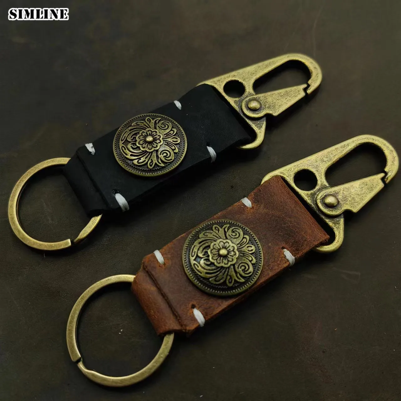 Genuine-Leather-Car-Key-Holder-For-Men-Male-Cowhide-Vintage-Handmade ...