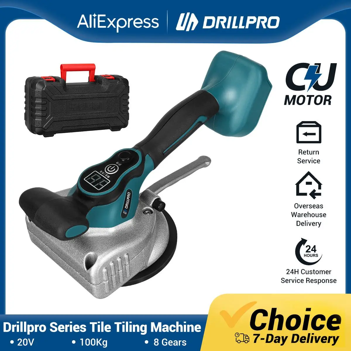 Drillpro-8-Gears-Tiling-Machine-Electric-Tile-Vibrator-Suction-Cup ...