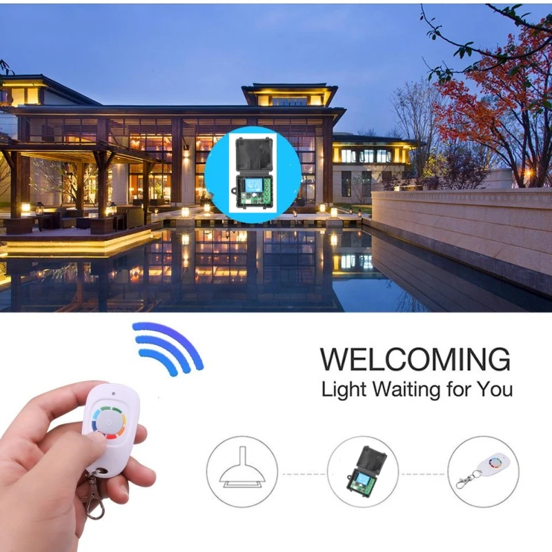 433Mhz Wireless Remote Control Switch DC 12V 1CH Relay Receiver Module ...