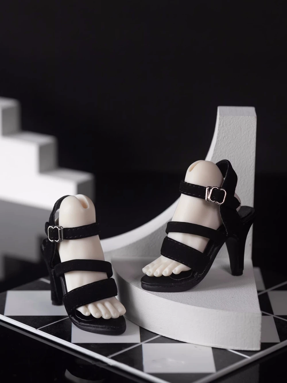 1-3-size-BJD-Doll-Shoes-Fashion-black-suede-high-heel-sandals-Doll ...