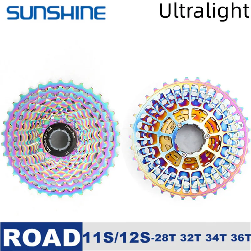 SUNSHINE 220g Ultralight SLR Colorful Road Bike Cassette 11S 12S ...