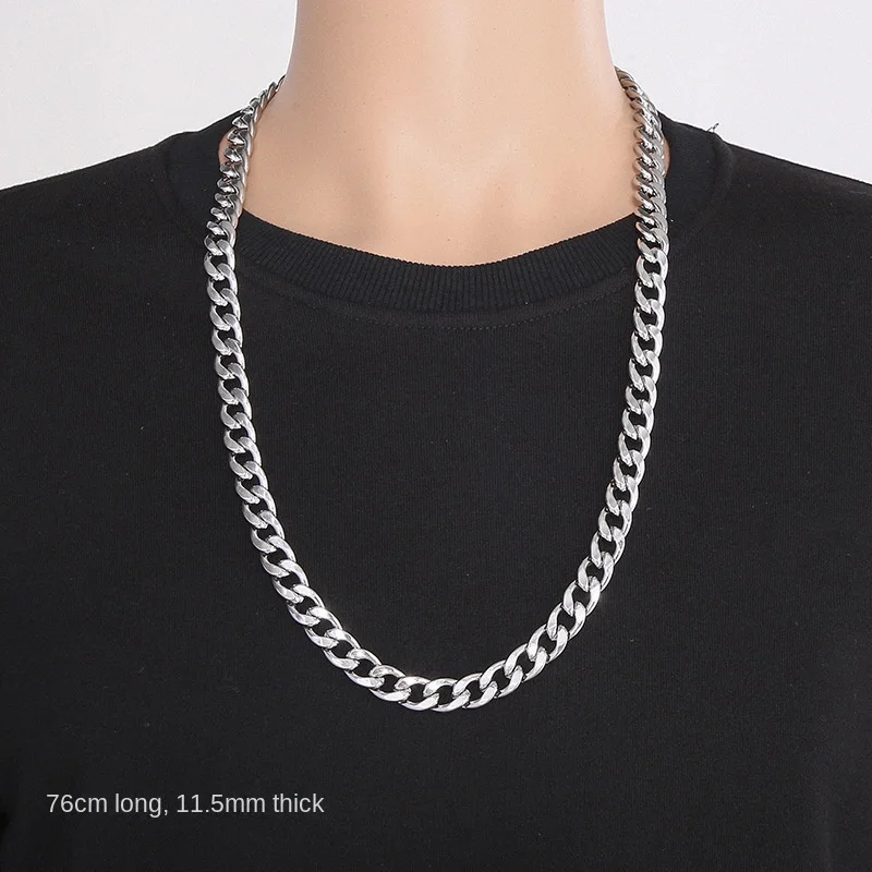 Bright-surface-stainless-steel-Street-hip-hop-NK-chain-necklace-8-10mm ...