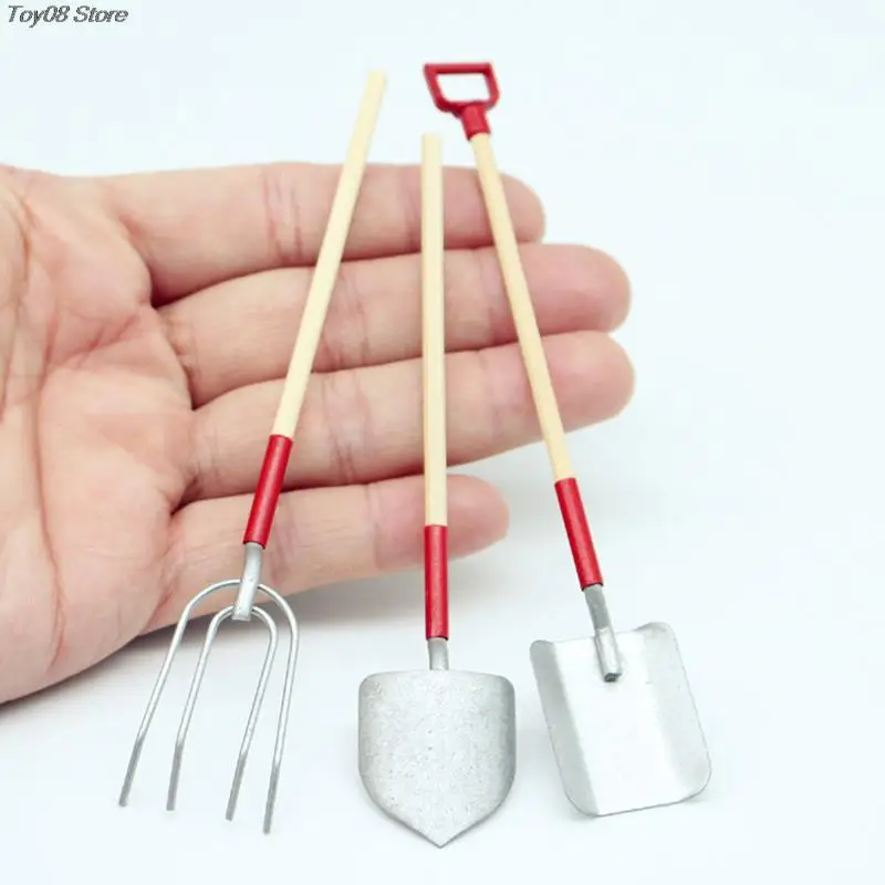 3Pcs-1-12-Dollhouse-Shovel-Rake-Dollhouse-Miniature-Gardening-Farm-Tool ...