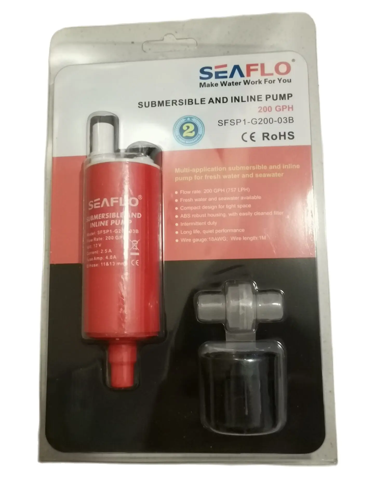 SEAFLO SFSP1 G200 03B 휴대용 선형 펌프, RV 요트용 워터 펌프, 12V, 200GPH| | - AliExpress