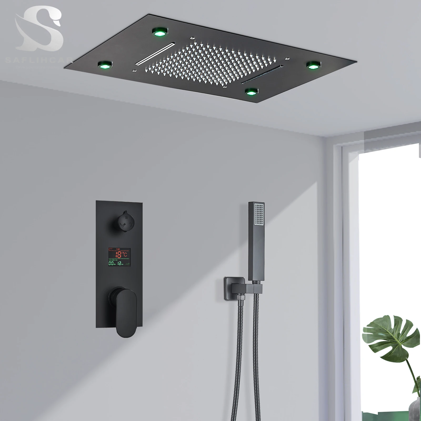 Embedded-Ceiling-Intelligent-Remote-Control-LED-Rainfall-Shower-Set ...