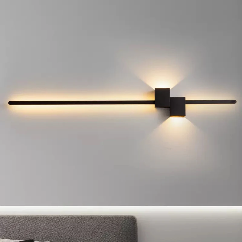 Nordic Modern LED Longer Wall Lamp Living Room Bedroom Bedside Lights ...